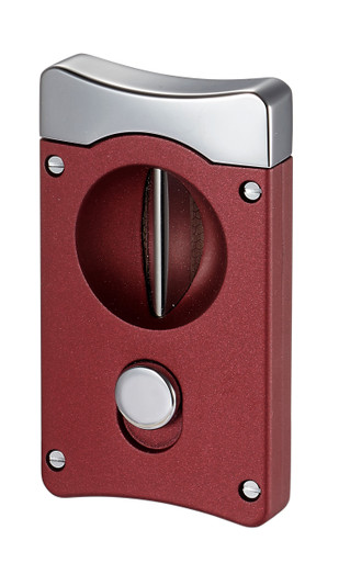 Caseti Wedge V Cigar Cutter - Burgundy - CACU137BG - Visol
