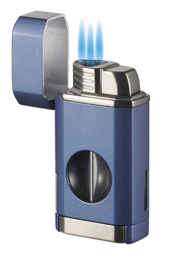 Visol Diablo Triple Torch Flame Lighter w/ Spring V Cutter - Navy Blue ...