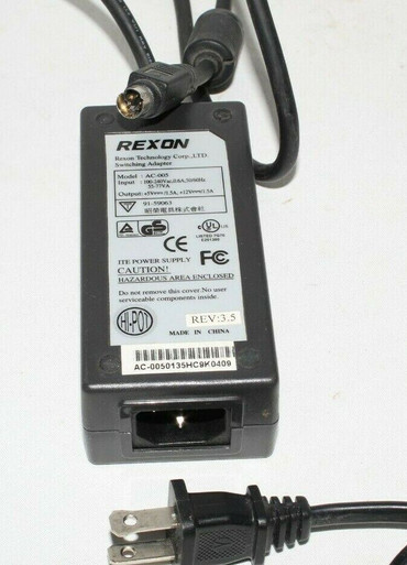 REXON AC 005 SWITCHING power supply 91-59063 Power Brick - Used ...