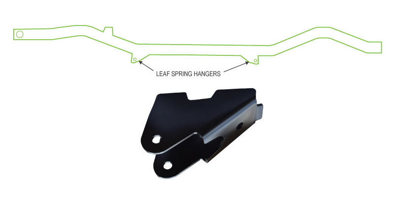 1987-1995 Jeep Wrangler YJ Leaf Spring Hanger Brackets 4 Piece Set | BSP