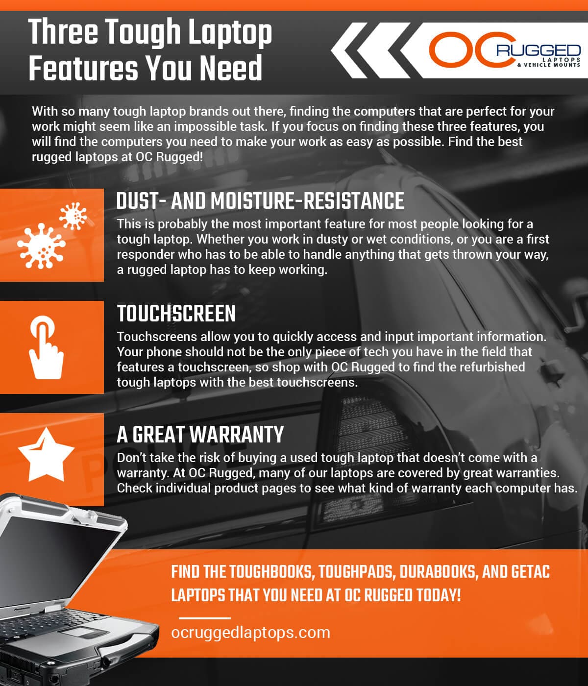Three Tough Laptop Features You Need - OC Rugged Laptops