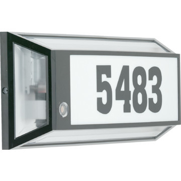 Address-O-Lite Outdoor Fluorescent Wall Fixture, 13 Watt, Black, Photocell
