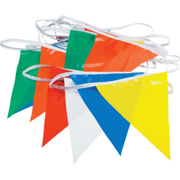 50' Multicolored Polyethylene Pennant Flags