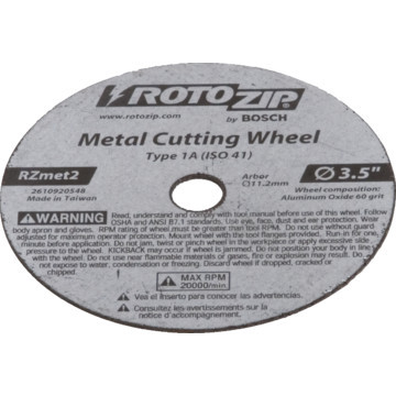 RotoZip ZipMate 3-1/2" Metal Cut-Off Wheel