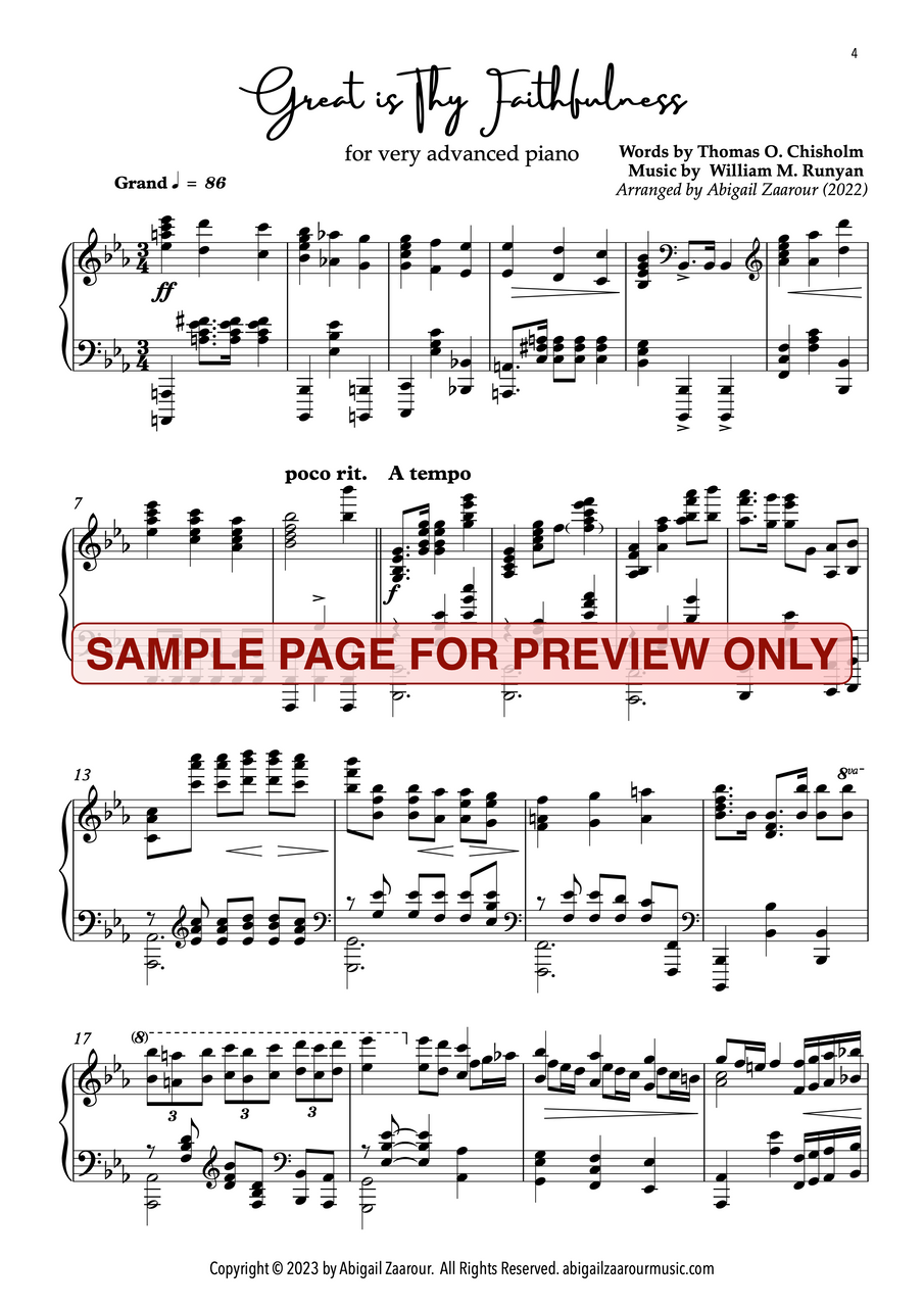 Great Is Thy Faithfulness Piano Solo Arrangement Diploma Level