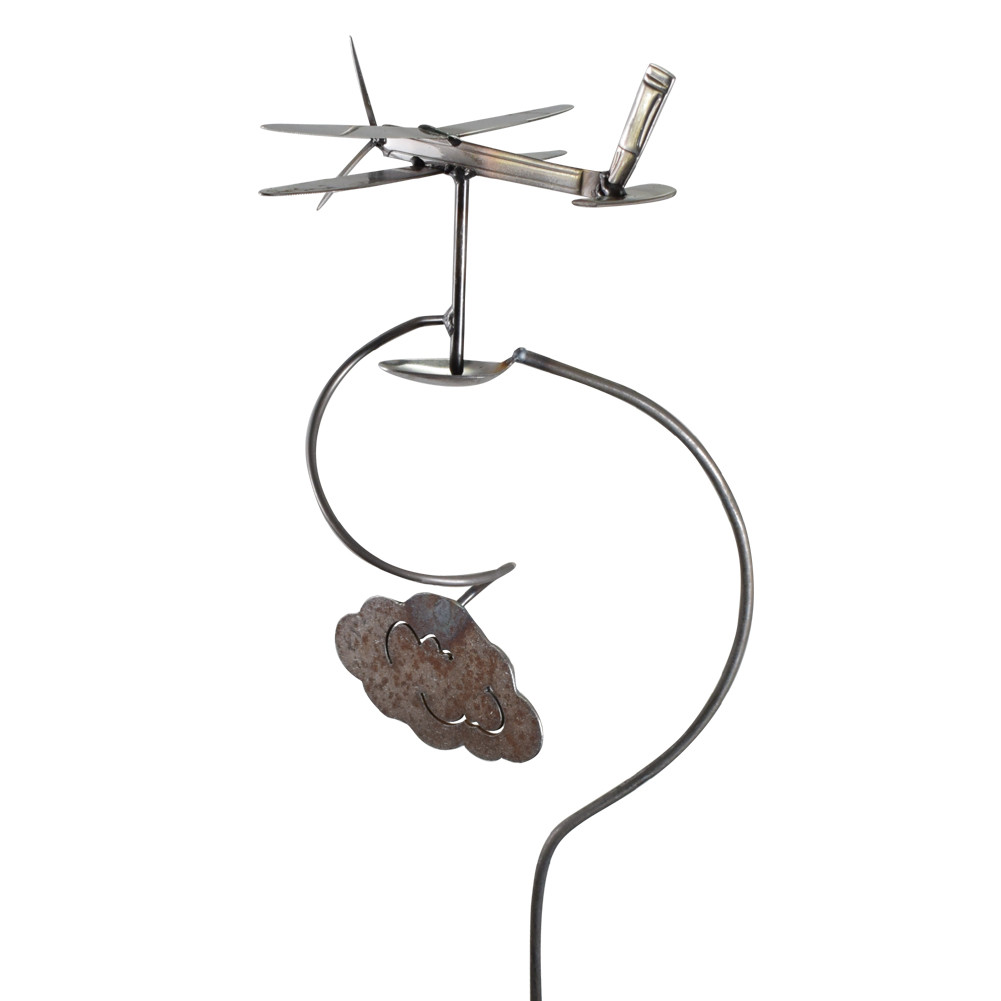 Airplane Balancing Garden Stake Handmade in the USA