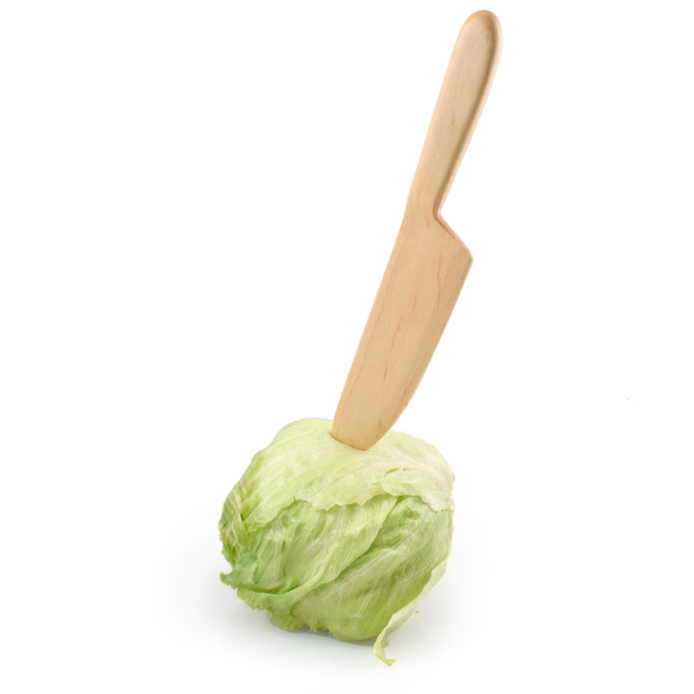 American Hardwood Utensils: 12" Wood Veggie/Lettuce Knife