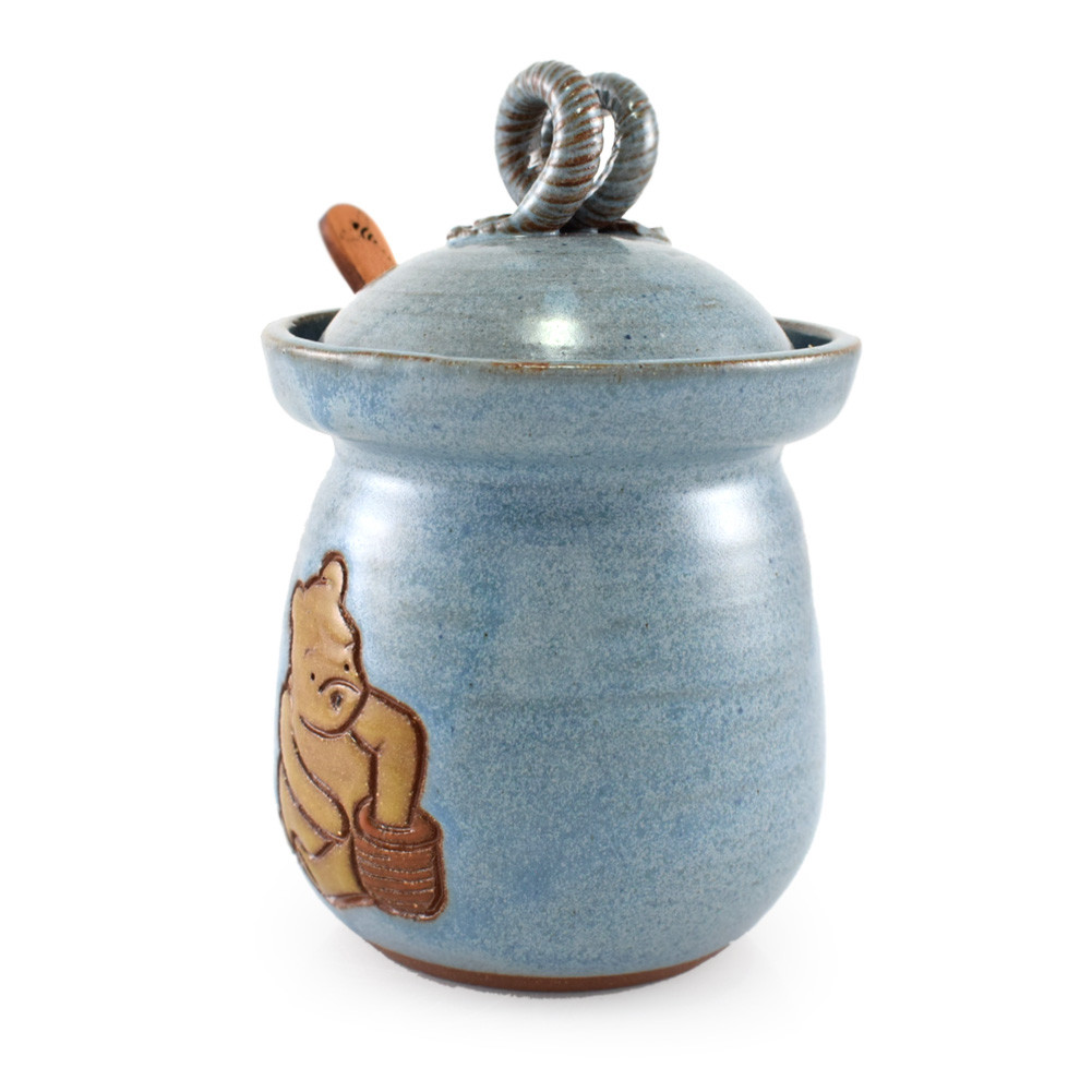 Classic Pooh Bear Stoneware Pottery Honey Jar | Handmade in the USA