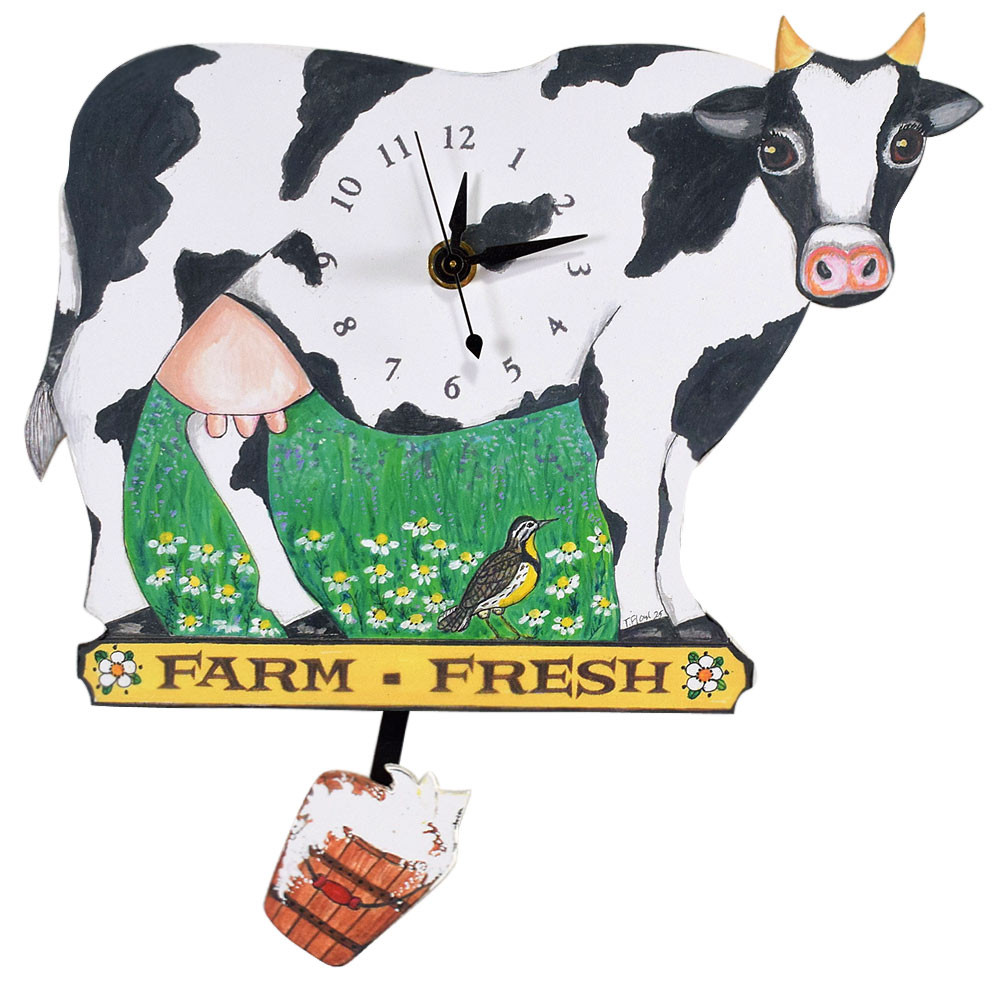 Farm Fresh Holstein Cow Clock | Kitchen Cow