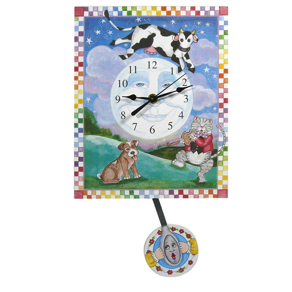 Cow Jumped Over the Moon Pendulum Clock