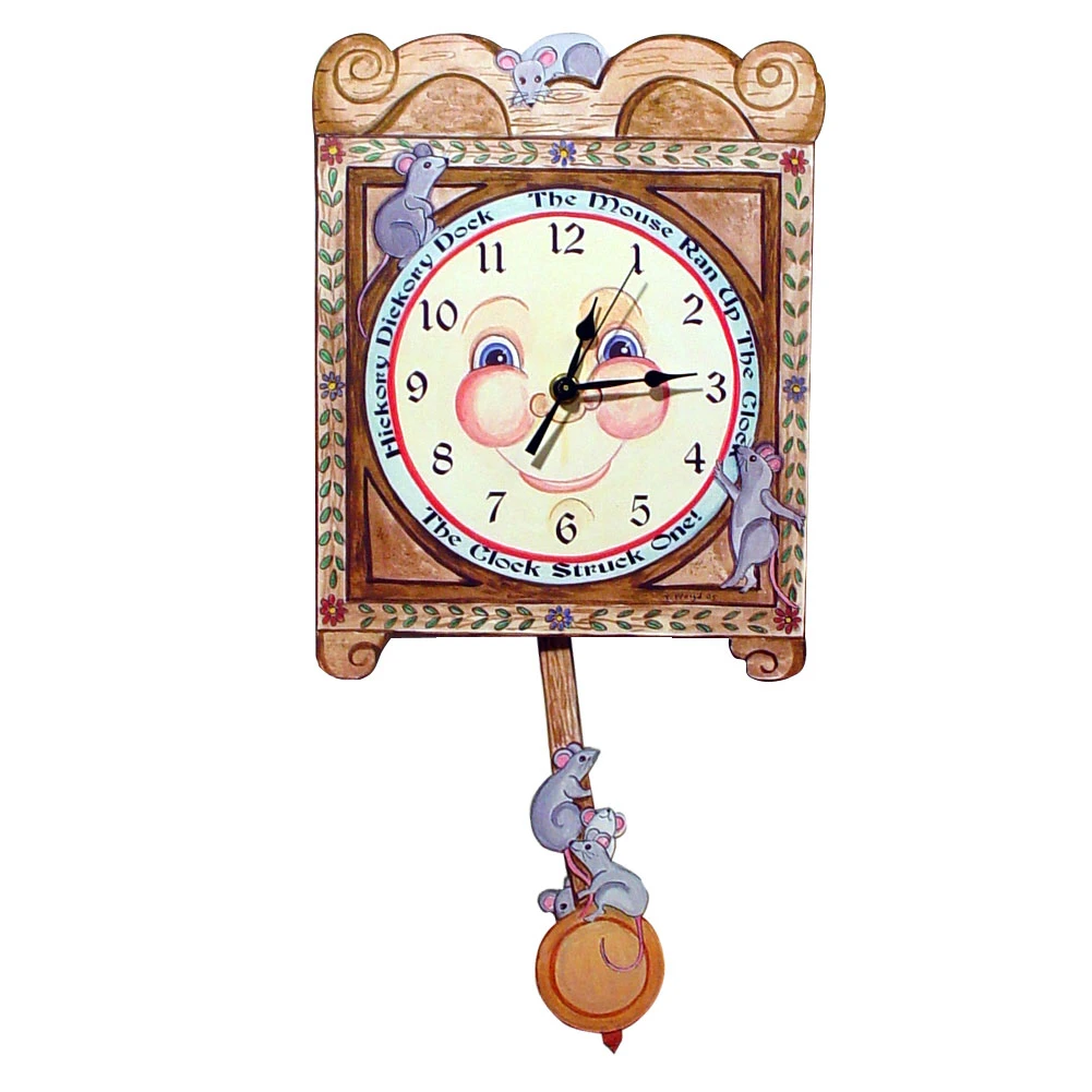 Hickory Dickory Dock Pendulum Wall Clock from Modern Artisans