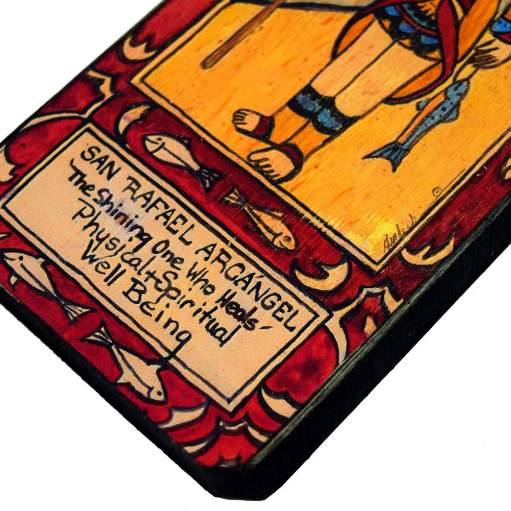 San Rafael Archangel Patron Saint Retablo Plaque | Archangel Raphael