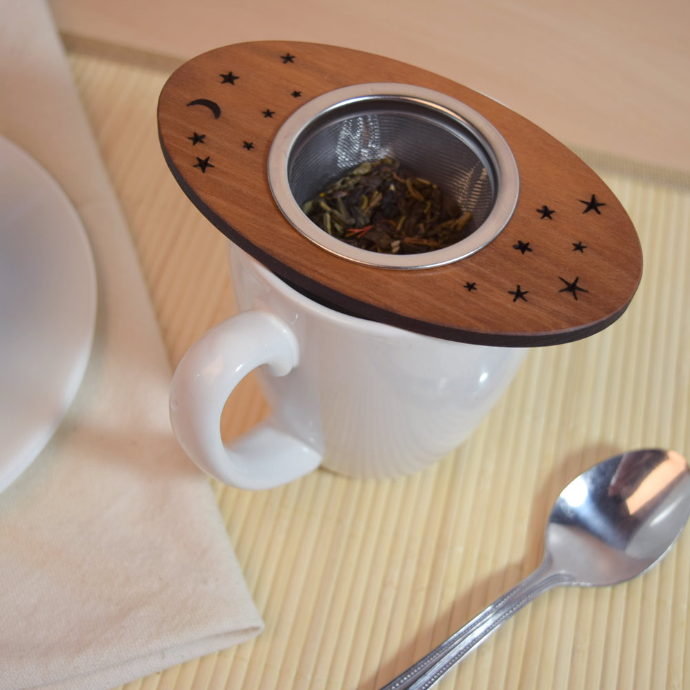 Cherry Wood Tea Nest® | Sits on top of mug