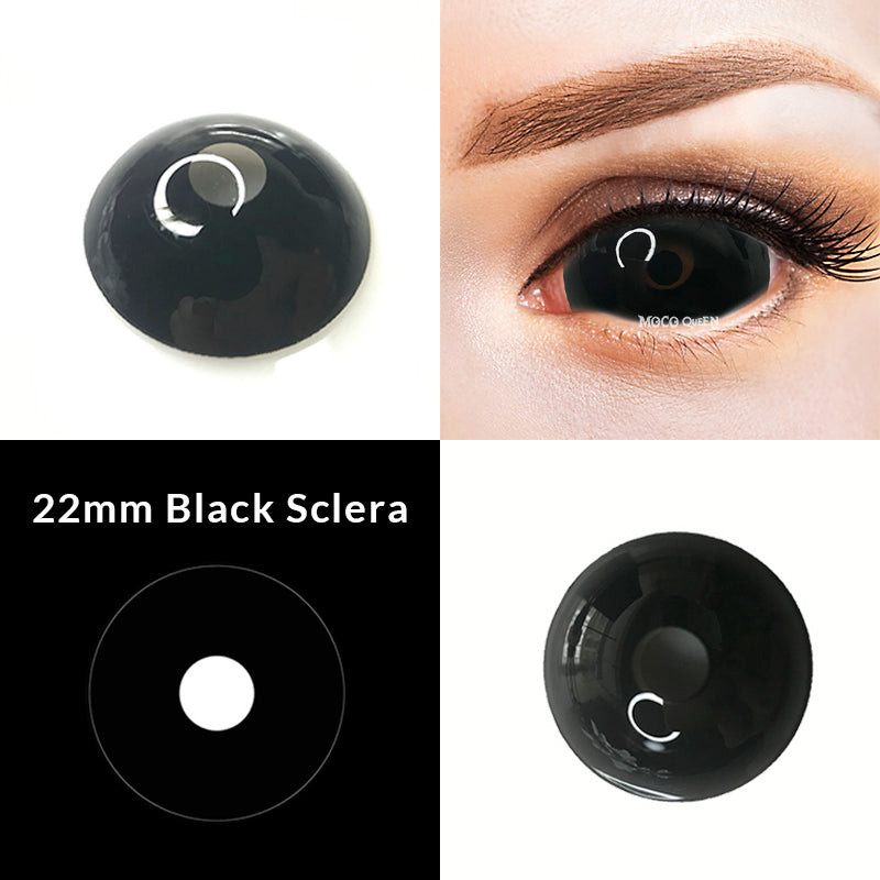 Black Sclera Contacts Lenses | Black 22mm Full Eye Contacts Lens ...