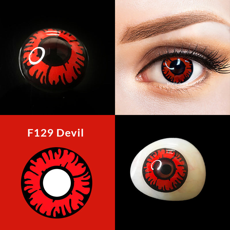 Bloody Halloween Costume Red Contacts | MocoQueen