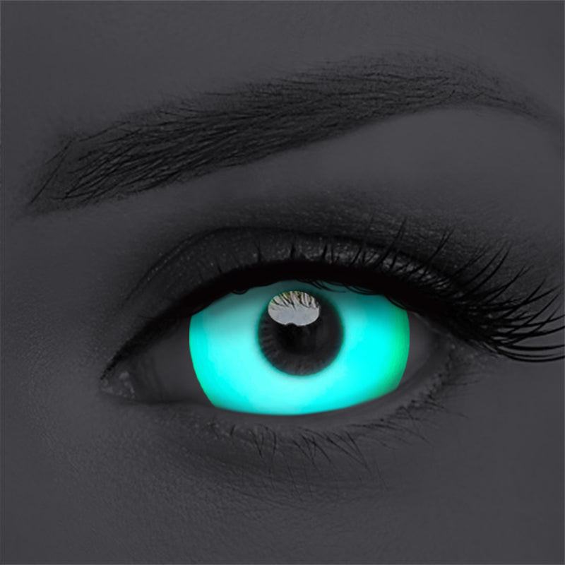 UV Glow Yellow 17mm Mini Sclera Costume Contacts (UV Function ...