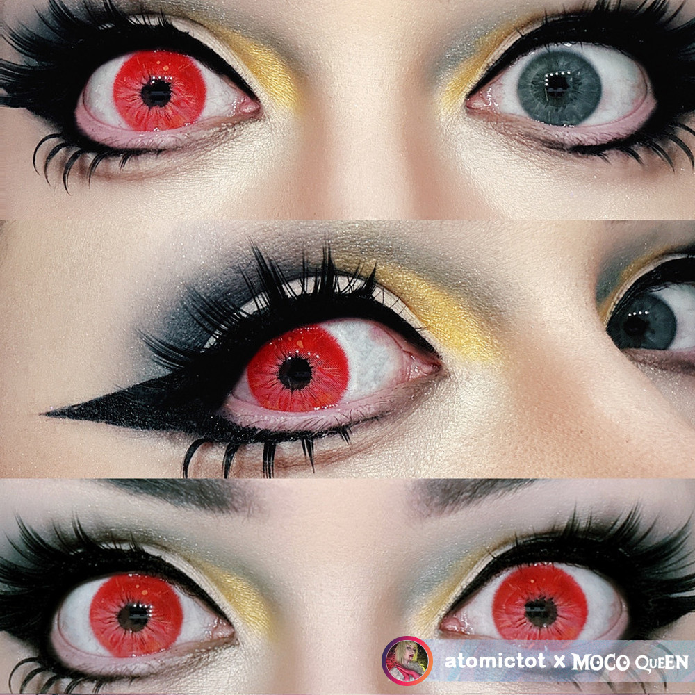 Digital Circus Jester Pomni Red Costume Contacts | MocoQueen-14.5mm, 3 ...