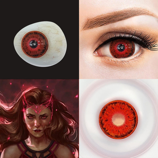 Scarlet Witch Red Zombie Contact Lenses | MocoQueen-14.5mm, 3 Months Use