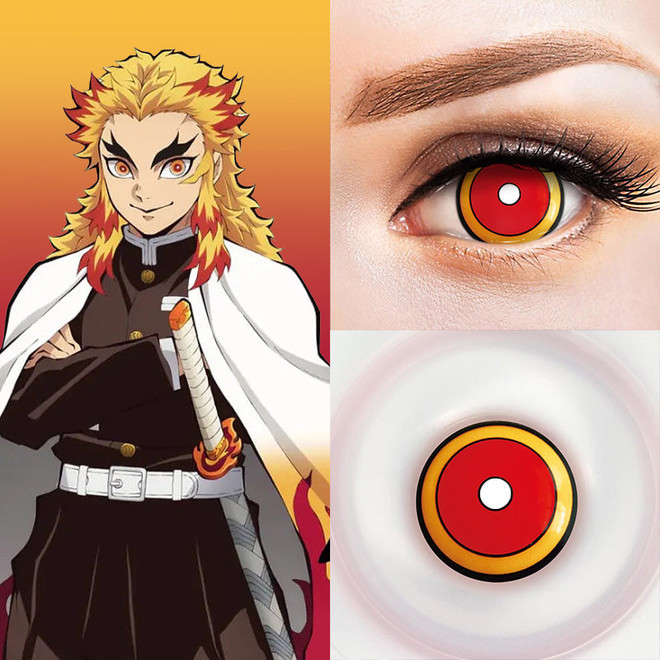 Demon Slayer Rengoku Red Yellow Contacts | MocoQueen