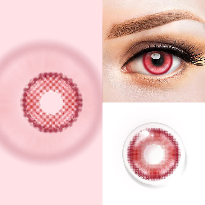 Magic Pop Red Anime Costume Contacts (Rx) | MocoQueen-14.2mm, 3 Months Use