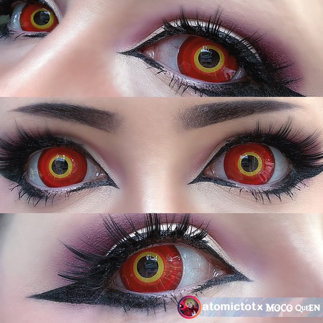 UV Niffty Red Yellow 17mm Mini Sclera Costume Contacts| MocoQueen-17mm ...
