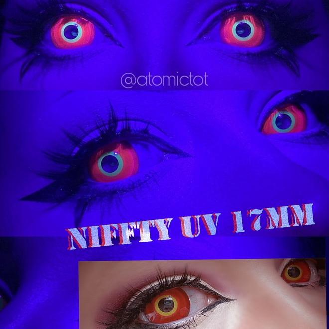 UV Niffty Red Yellow 17mm Mini Sclera Costume Contacts| MocoQueen-17mm ...