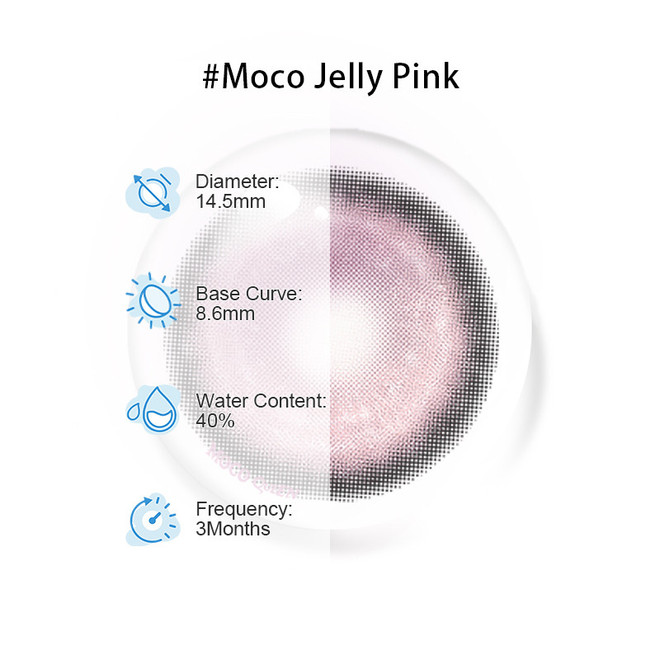 Moco Jelly Aurora Pink Costume Contacts (Rx) | MocoQueen-14.5mm, 3 Months Use