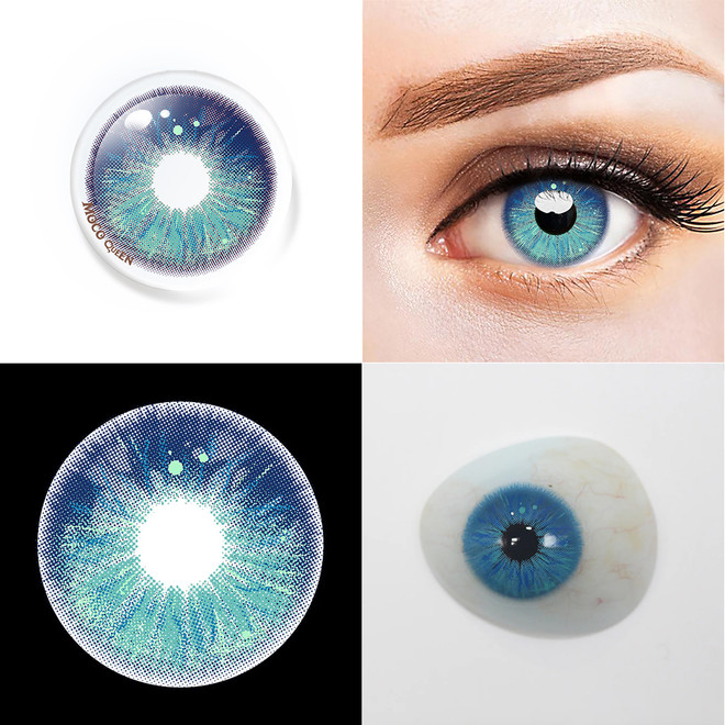 Siren Song Blue Costume Contacts-14.5mm, 3 Months Use