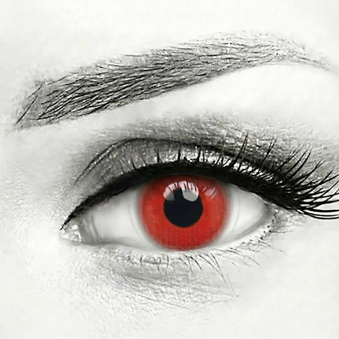 Hero Comic Pyro Red Costume Contacts| MocoQueen-14.2mm, 3 Months Use