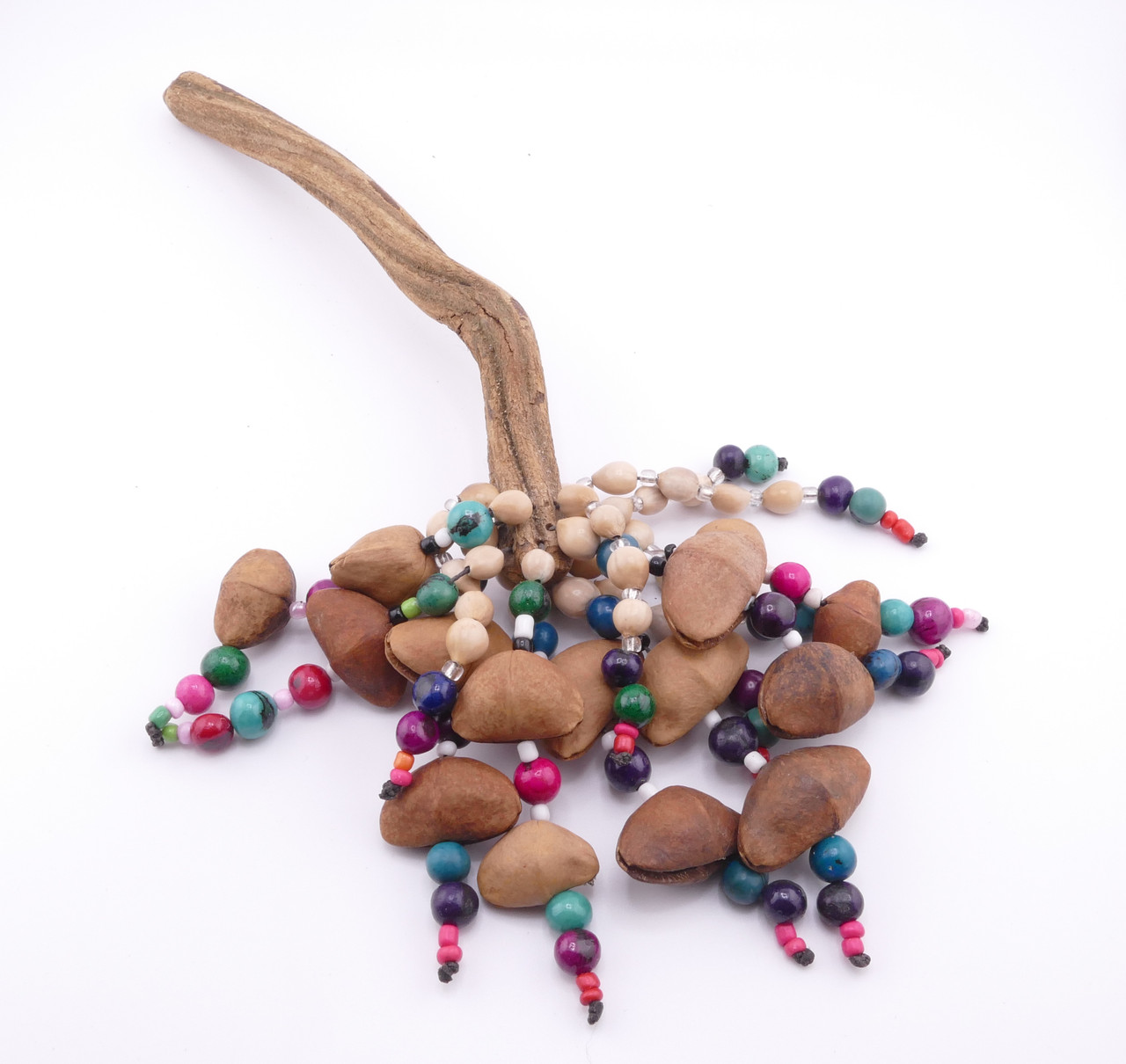 Peruvian Kenari Seed Pod Rattle With Beads - Sunreed Instruments