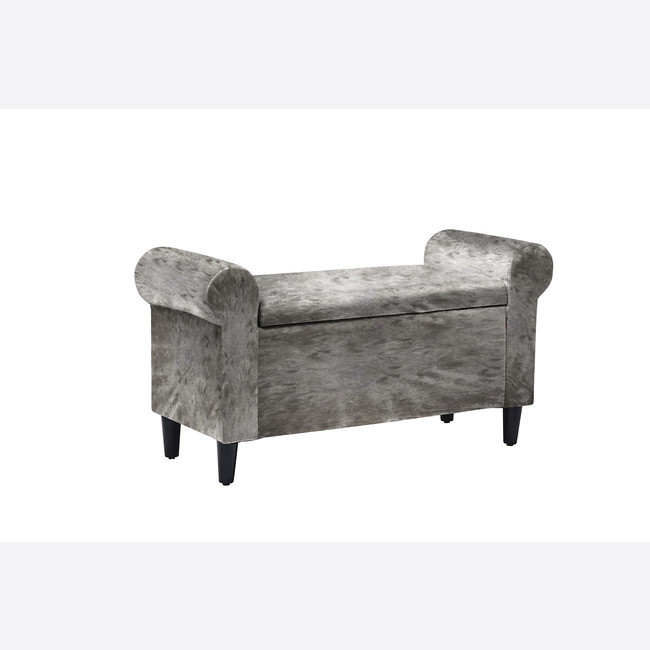 Highgrove Storage Ottoman Silver