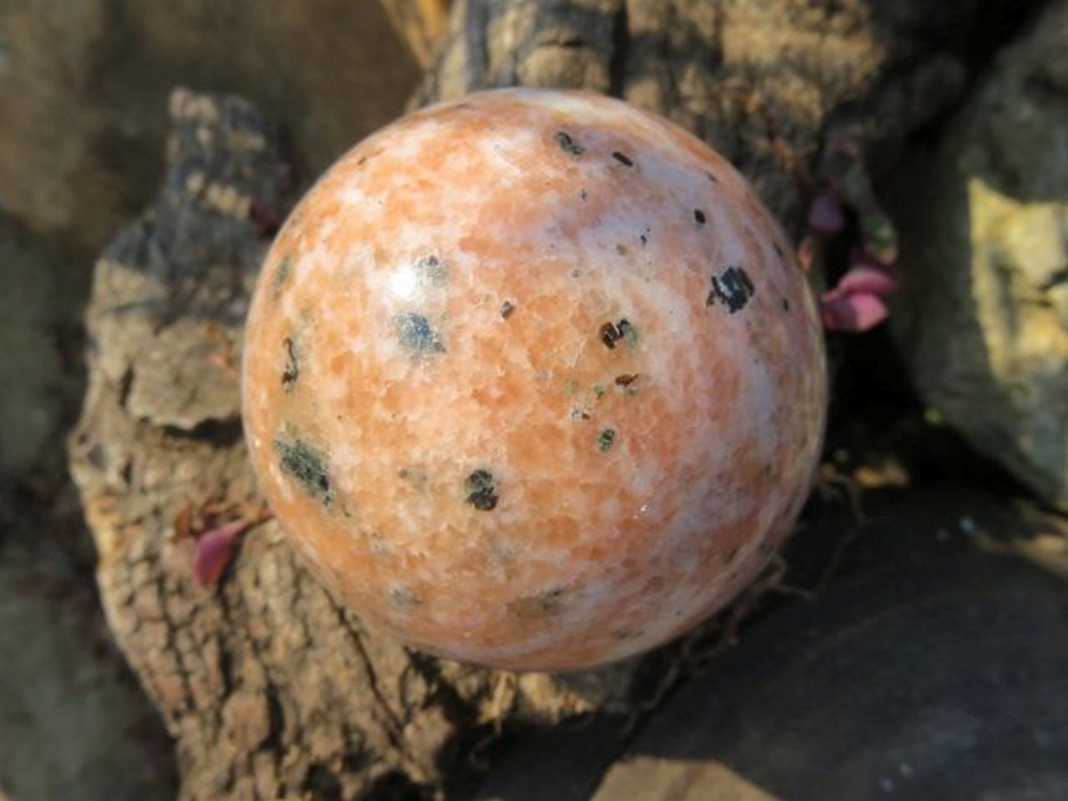 Polished Orange Calcite Sphere - StarStuff.Rocks
