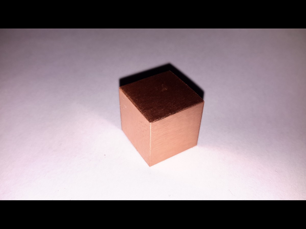 1 Inch Square Solid Copper Cube - StarStuff.Rocks