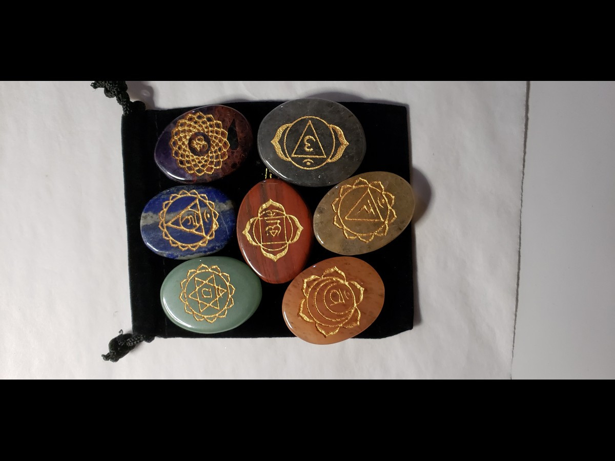 Palm Stone Reiki Set - Oval Chakra Set - StarStuff.Rocks