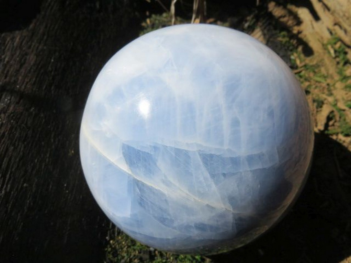 Large Blue Calcite Crystal Sphere - - StarStuff.Rocks
