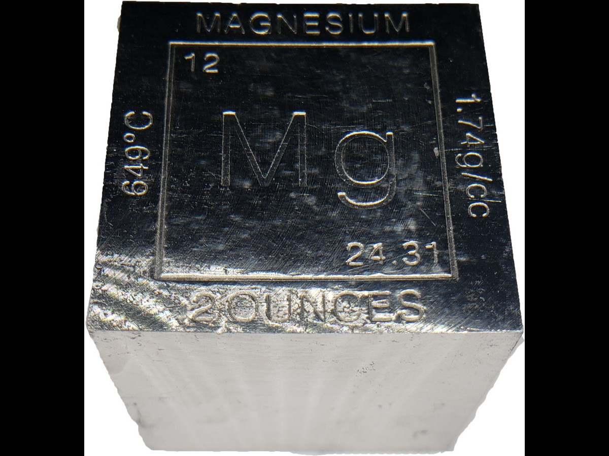 Elemental Cube Collection: 1.25 Inch Solid Magnesium Cube - StarStuff.Rocks