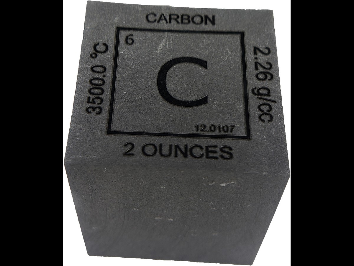Elemental Cube Collection: 1.25 Inch 2 Ounce Solid Carbon Cube ...