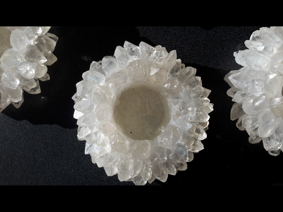 Clear Quartz Crystal Cluster 'Crown Point' Tealight Candle Holder ...