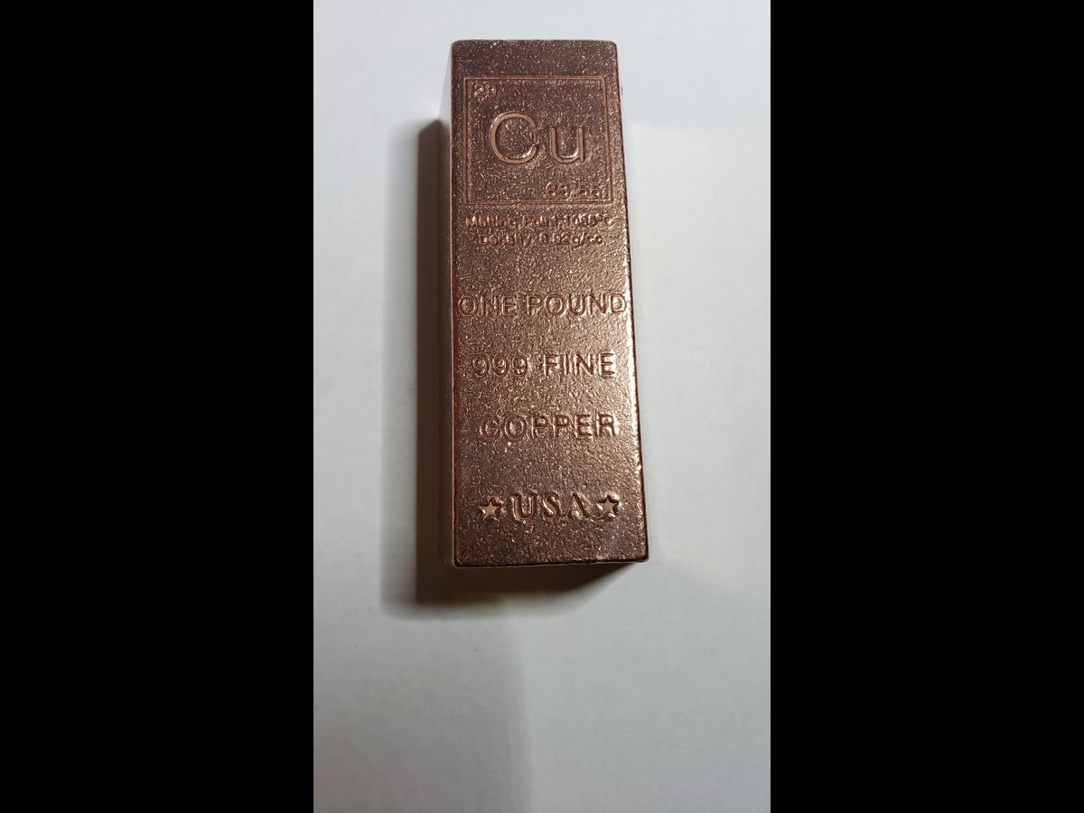 One Pound Solid Fine Copper Trapezoid Bar - Elemental Collection .999 ...