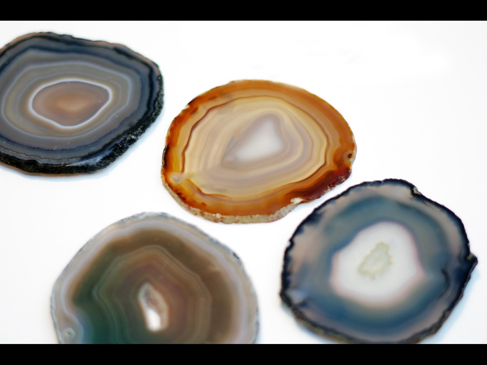 Set of 4 Purple Agate drink coaster sized slices for use as drink ...