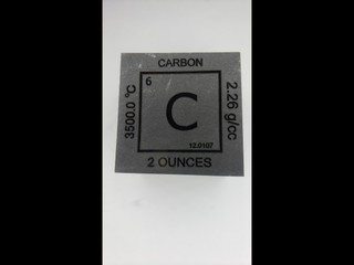 Elemental Cube Collection: 1.25 Inch 2 Ounce Solid Carbon Cube ...