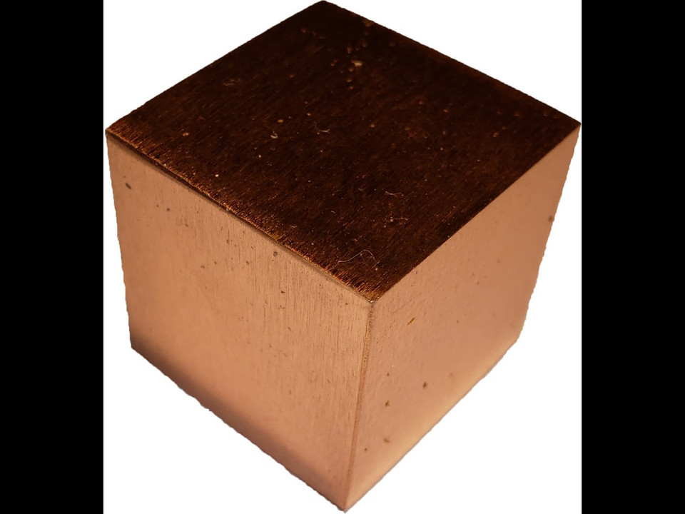 1 Inch Square Solid Copper Cube - StarStuff.Rocks