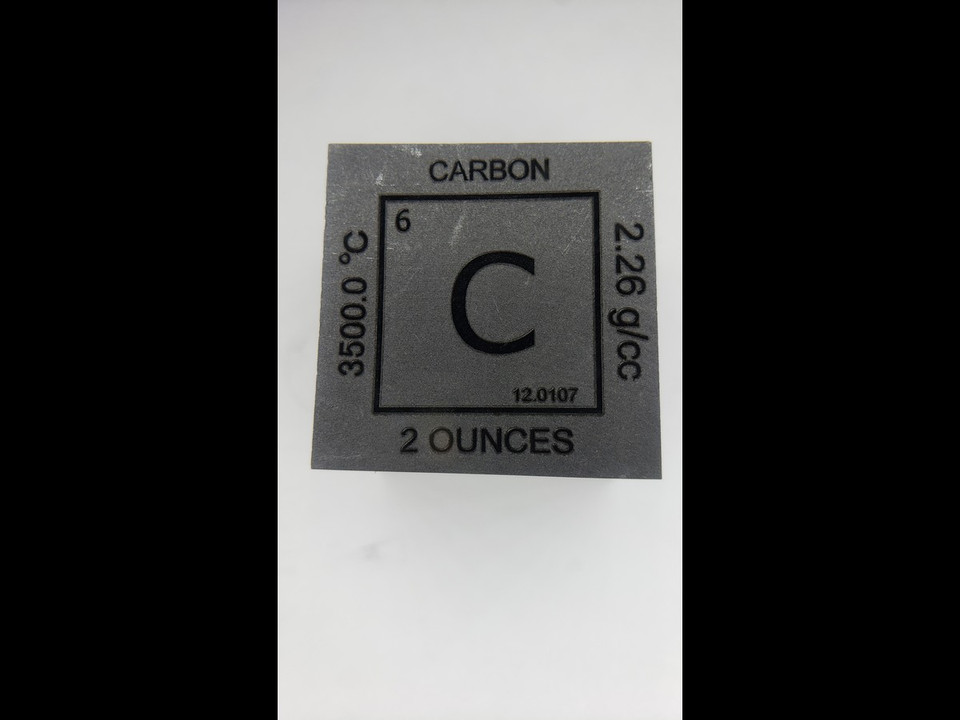 Elemental Cube Collection: 1.25 Inch 2 Ounce Solid Carbon Cube ...