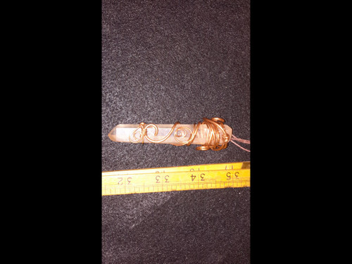 Large Namibian Quartz Crystal Copper Wire Tesla Wrap Pendant ...