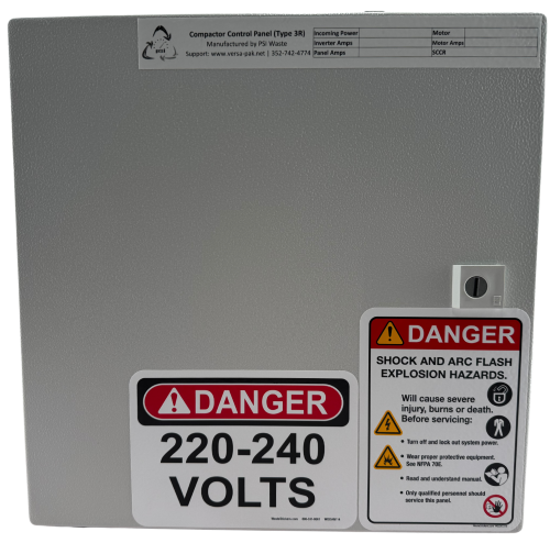 Inverter Control Panel Compactors. VFD, Drive, Soft Start.