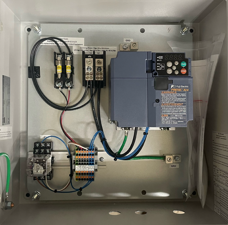 Inverter Control Panel Compactors. VFD, Drive, Soft Start.