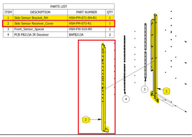 Side Sensor Receiver Cover for HYPERshoot (HSH-FM-073-R1)