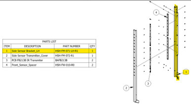 HYPERshoot Side Sensor Bracket LH (HSH-FM-071-LH-R1)