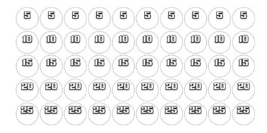 Pearl Fishery---score board value sticker 01 (PF-STICKER-06)