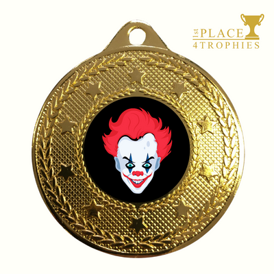 Clown Medal Award 50mm Fancy Dress Halloween School Nursery Party Trick ...